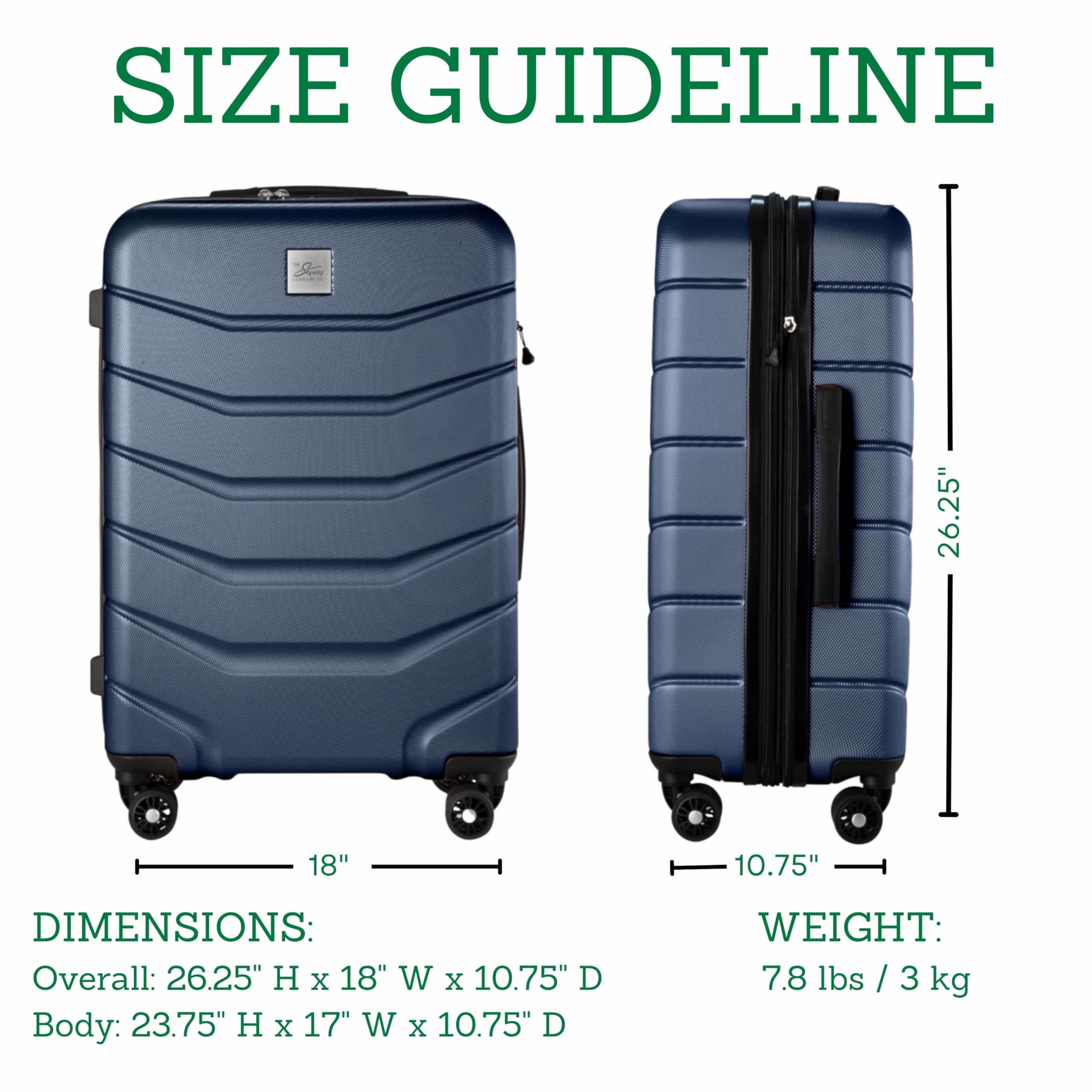 Skyway Silverton Hardside Expandable Luggage with TSA Lock, 24-inch Me ...
